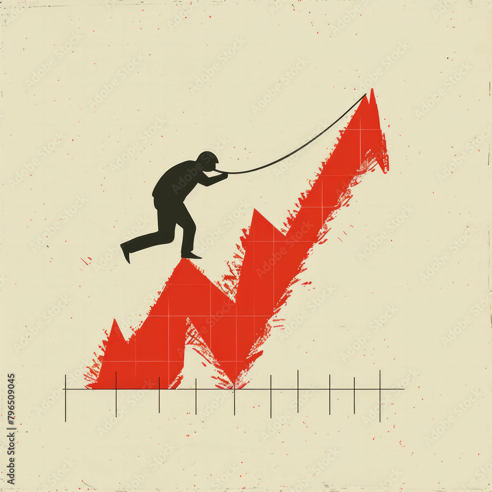Life graph charting progress and growth, visualizing data trends and ...
