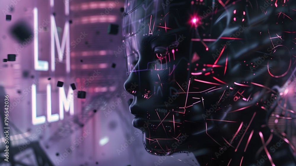 artificial intelligence learning about LLM large language models Stock ...