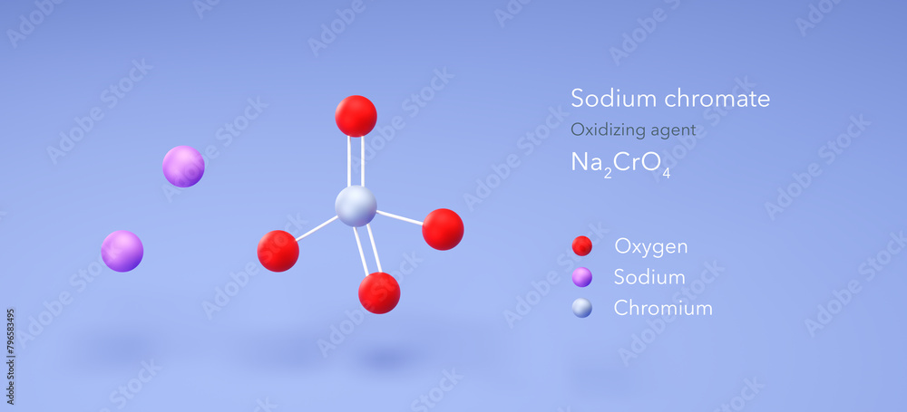 Stock-Illustration „sodium chromate molecule, molecular structures ...