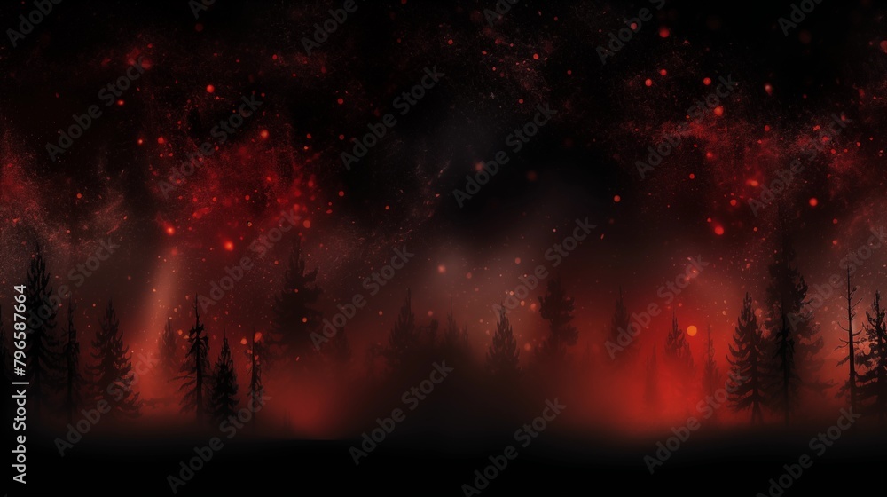 Background with fire sparks, embers and smoke. Overlay effect of burn ...
