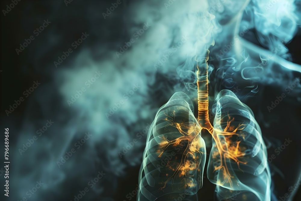 Stock-Illustration „Smoking impacts human health through burning lungs ...