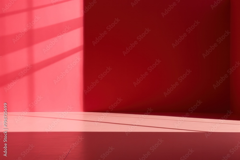 red studio background for product presentation. backdrop with shadows ...