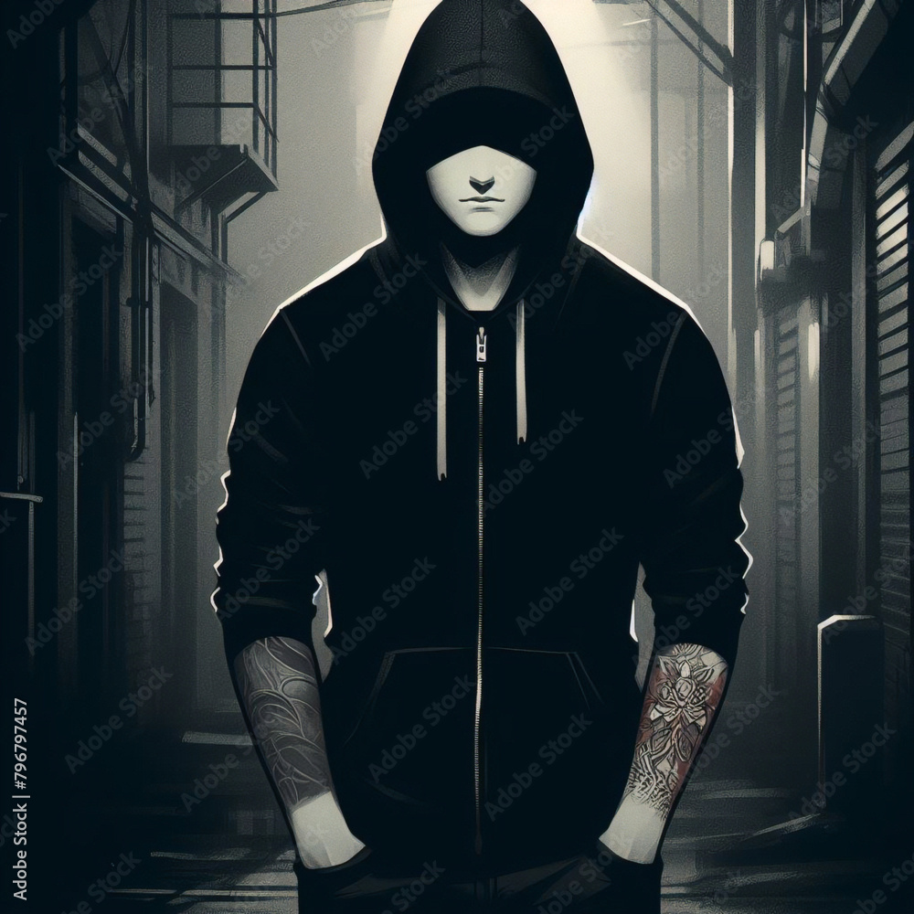 Gang member with guns, doing gang signs, wearing ski masks, balaclavas ...