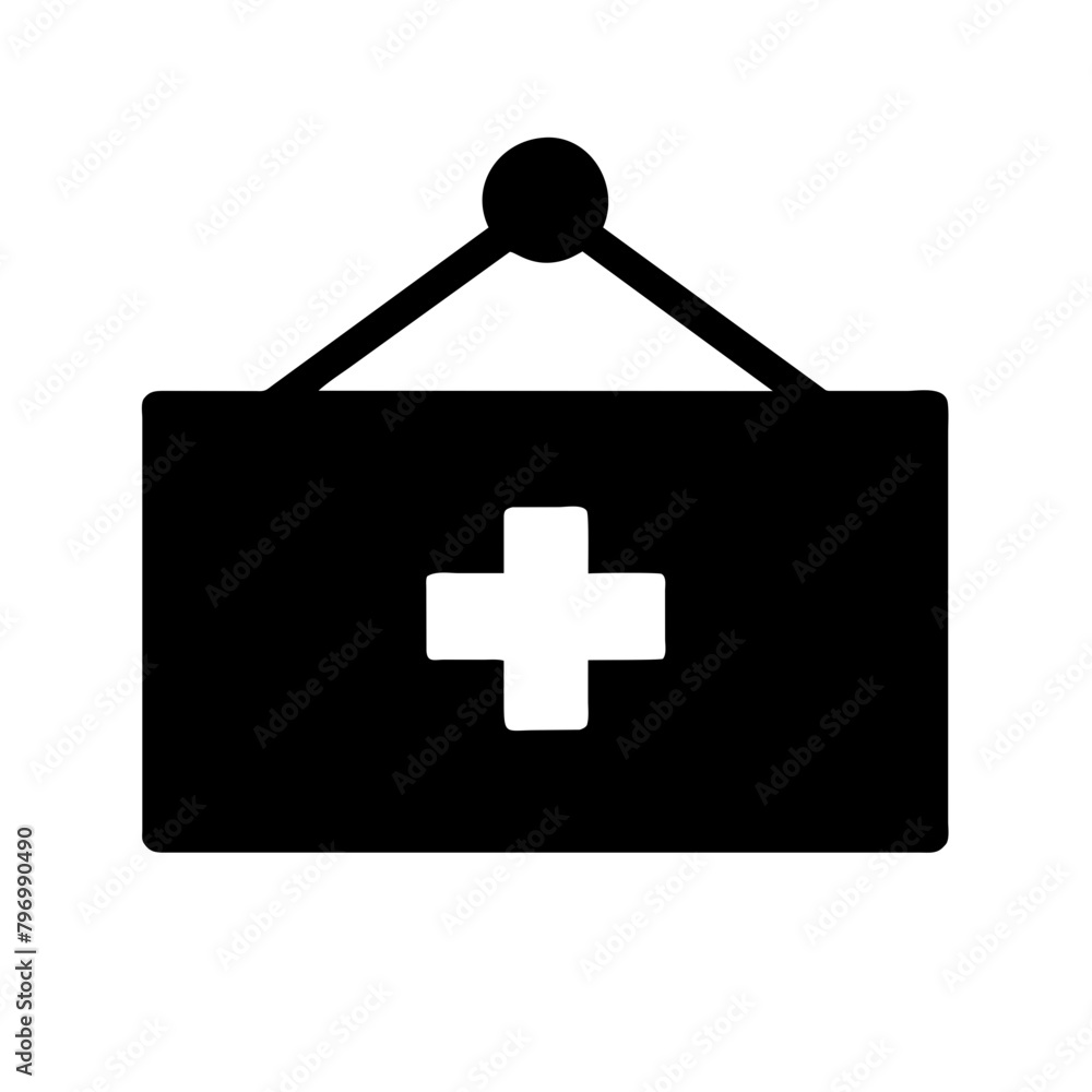 Pharmacy sign icon vector graphics element silhouette medical symbol ...