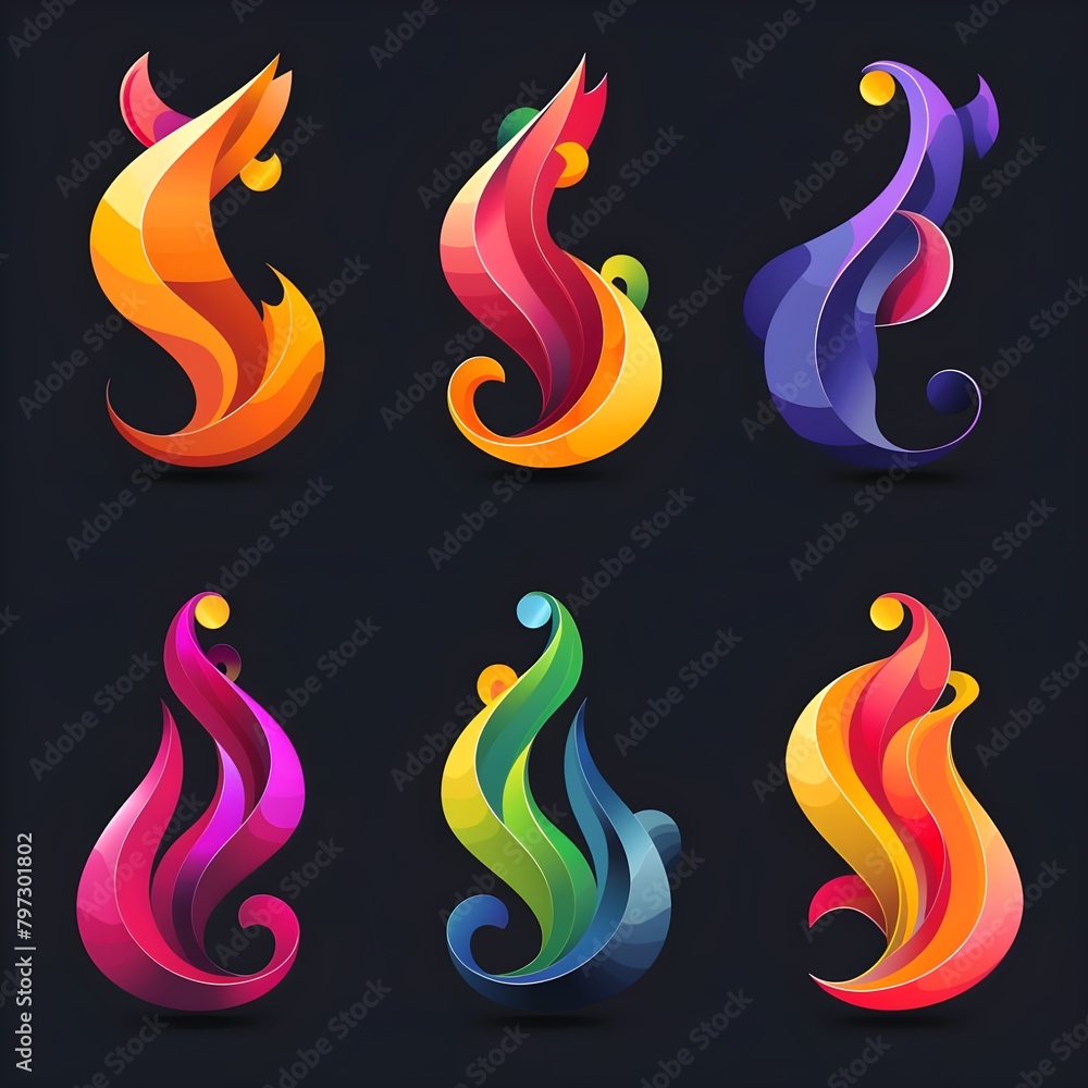Fire, flame, gas, energy concept, vector isolated conceptual symbol ...