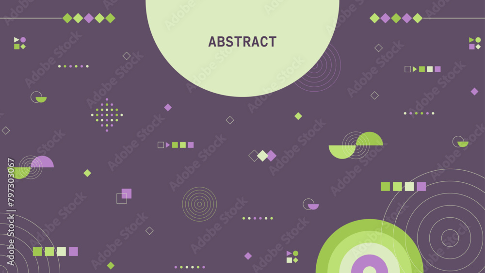 Flat geometric shapes with a seamless pattern. Simple shapes such as ...