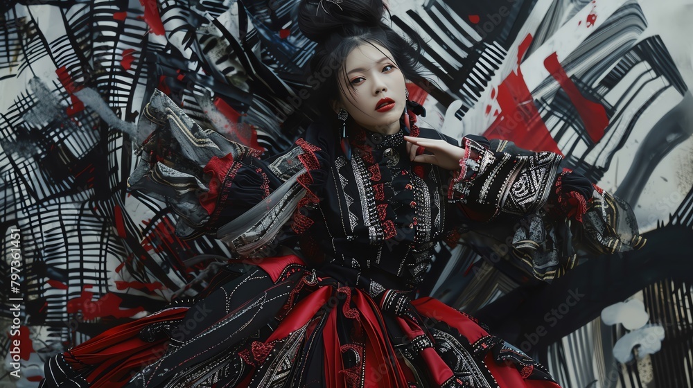 Capture the essence of dystopian fashion trends through traditional ...