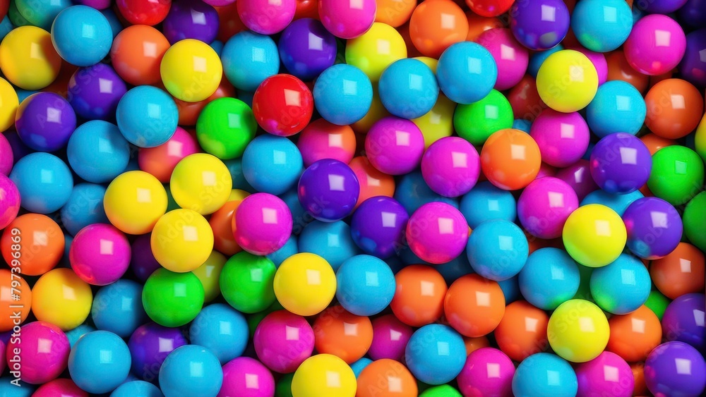 Many rainbow gradient random bright soft balls background. Colorful ...