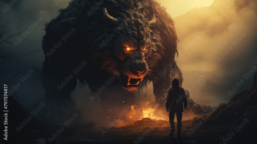 a illustration dark fantasy beast concept art wallpaper in the style of ...