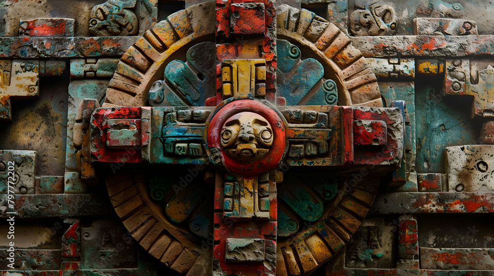 Traditional colorful Inca cross chakana, symbol of love, trust ...