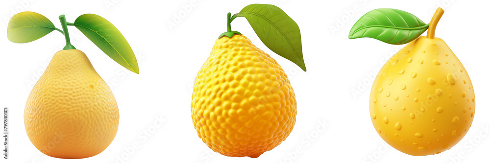 PNG ugli fruit 3d icons and objects collection, in cartoon style ...