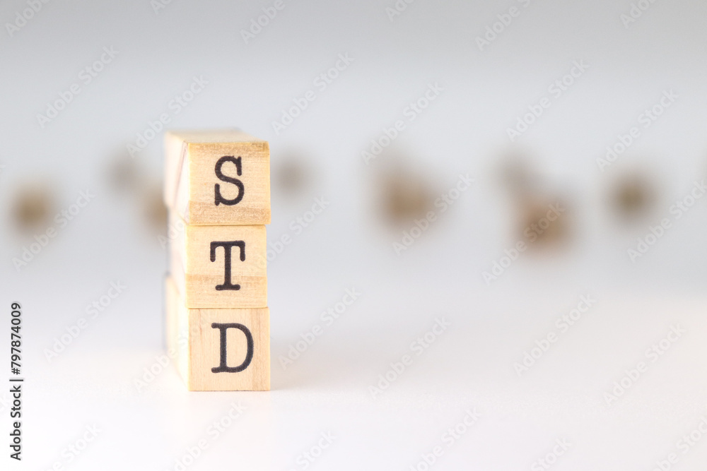 STD acronym. Concept of Sexually Transmitted diseases text isolated on ...
