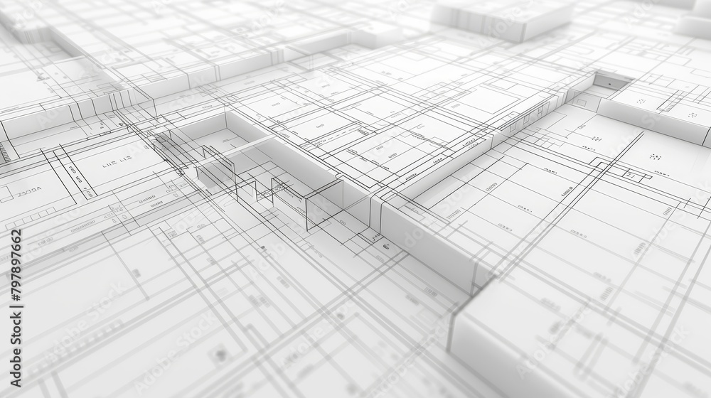 Grid System: A 3D vector illustration of a grid system used in ...