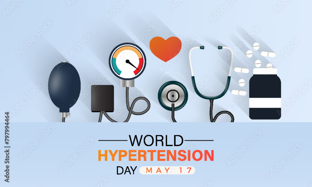 World Hypertension Day health awareness vector illustration. Disease ...