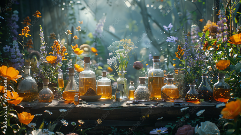 Whimsical Fairy Tale Inspired Botanical Display of Medicinal Potions ...