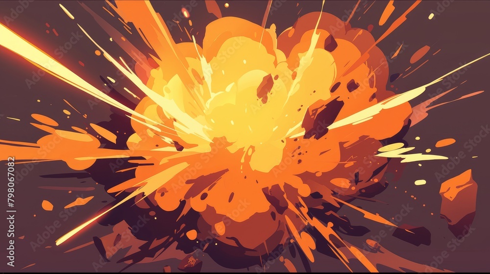 Icon depicting an explosion in a 2d format Stock Illustration | Adobe Stock