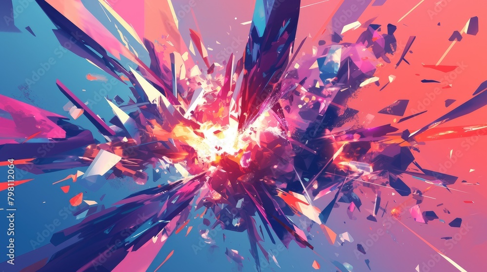 Experience the vibrant hues of a dynamic 2d background depicting the ...