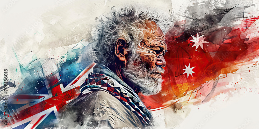 The Australian Flag with an Aboriginal Artist and a Lifesaver ...