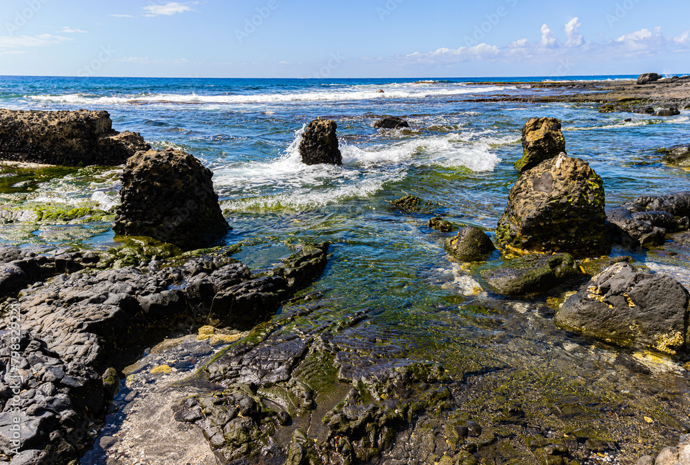 Remains of Historic Steamship Wharf on Kauhako Bay at Ho'okena Beach ...