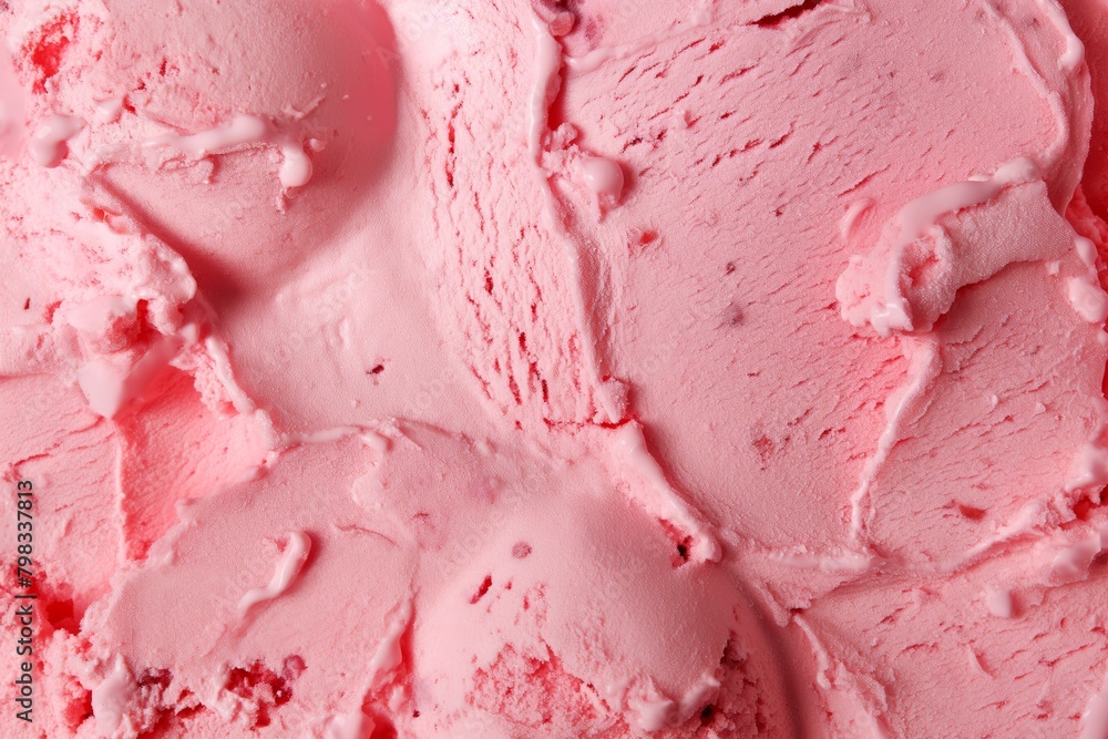 Strawberry flavor gelato - full frame background banner detail. Close ...