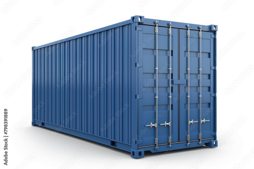 Blue shipping container gate cargo container. Stock Photo | Adobe Stock