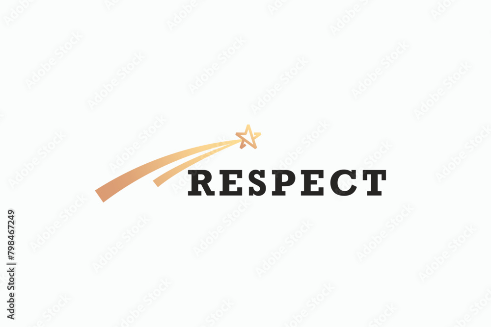 elegant respect rising star icon logo vector design template with ...