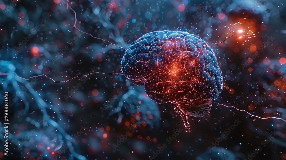 Captivating depiction of a neural connection between a human brain and ...