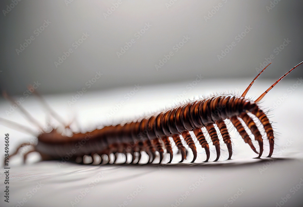 'isolated background centipede white Giant Millipede Background Nature ...