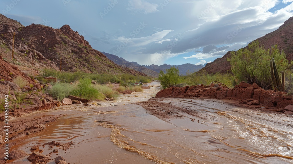 Unusual Flash Flooding in Arid Desert Landscape: Rare Event ...