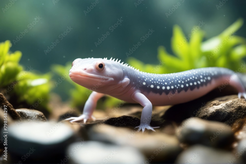 'mexicanum water called swimming stones axolotl ambystoma also amphibia ...
