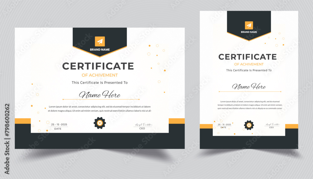 Certificate Of Achievement Template With Creative Concept ...