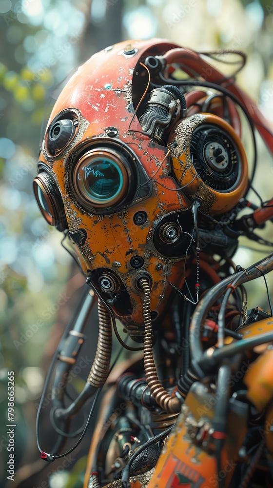 Infuse the fusion of mythical entities and futuristic gadgets with a ...
