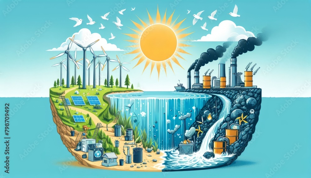 Ecological disaster concept, environmental pollution, climate change ...