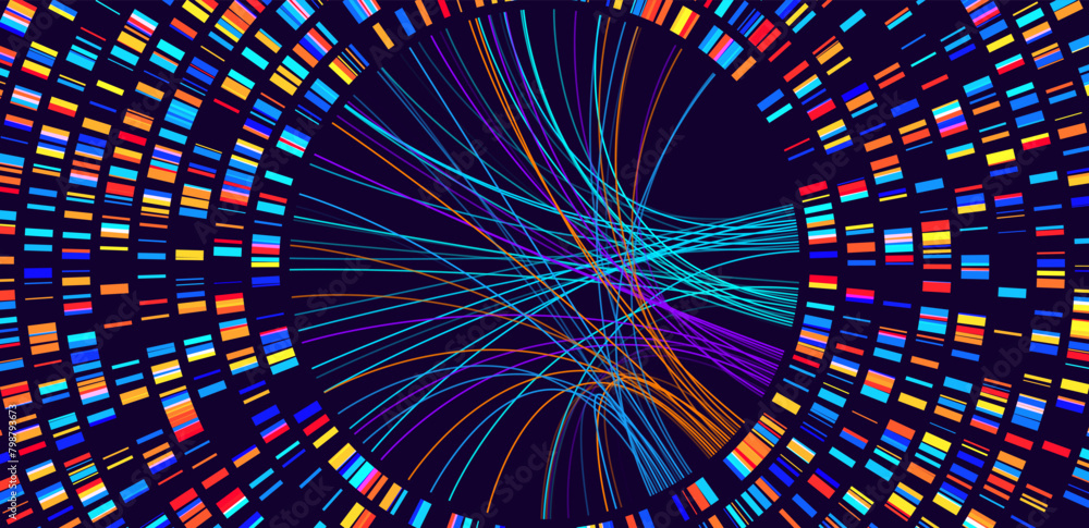 Circular Big Data Graph. DNA Test Infographic Circle. Genome Sequence ...