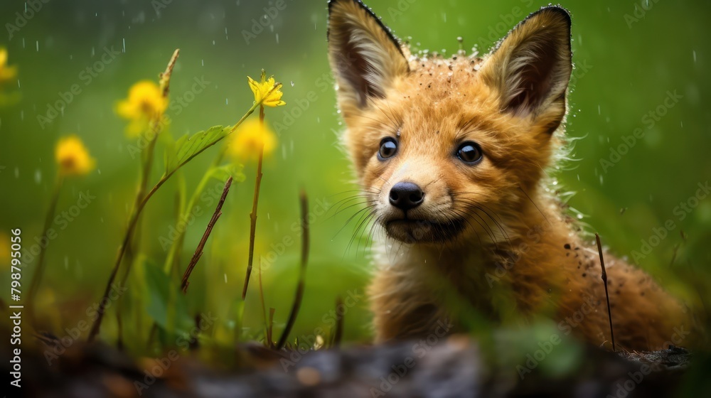 wild male fox with an injured nose stands UHD WALLPAPER Stock Photo ...