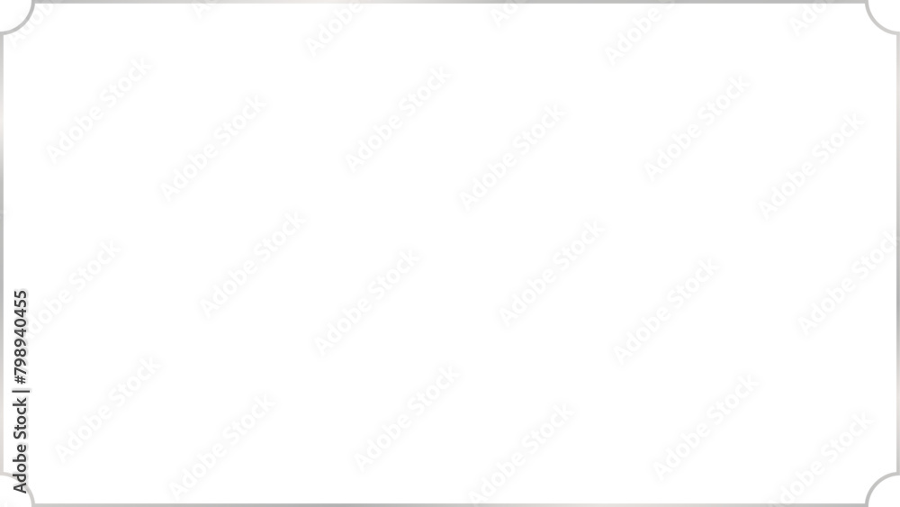 Rectangle subtle single line silver frame with inwardly rounded ...