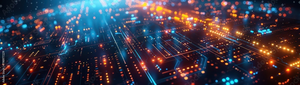 Firewall network map glowing on a monitor, cybersecurity data ...