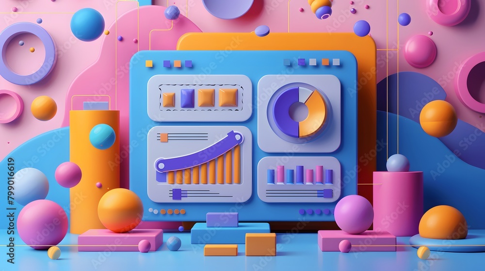 Illustration Stock Design a PPT page incorporating multiple content ...