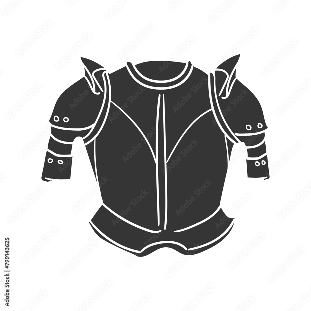 Medieval Chest Icon Silhouette Illustration. Armor Vector Graphic ...