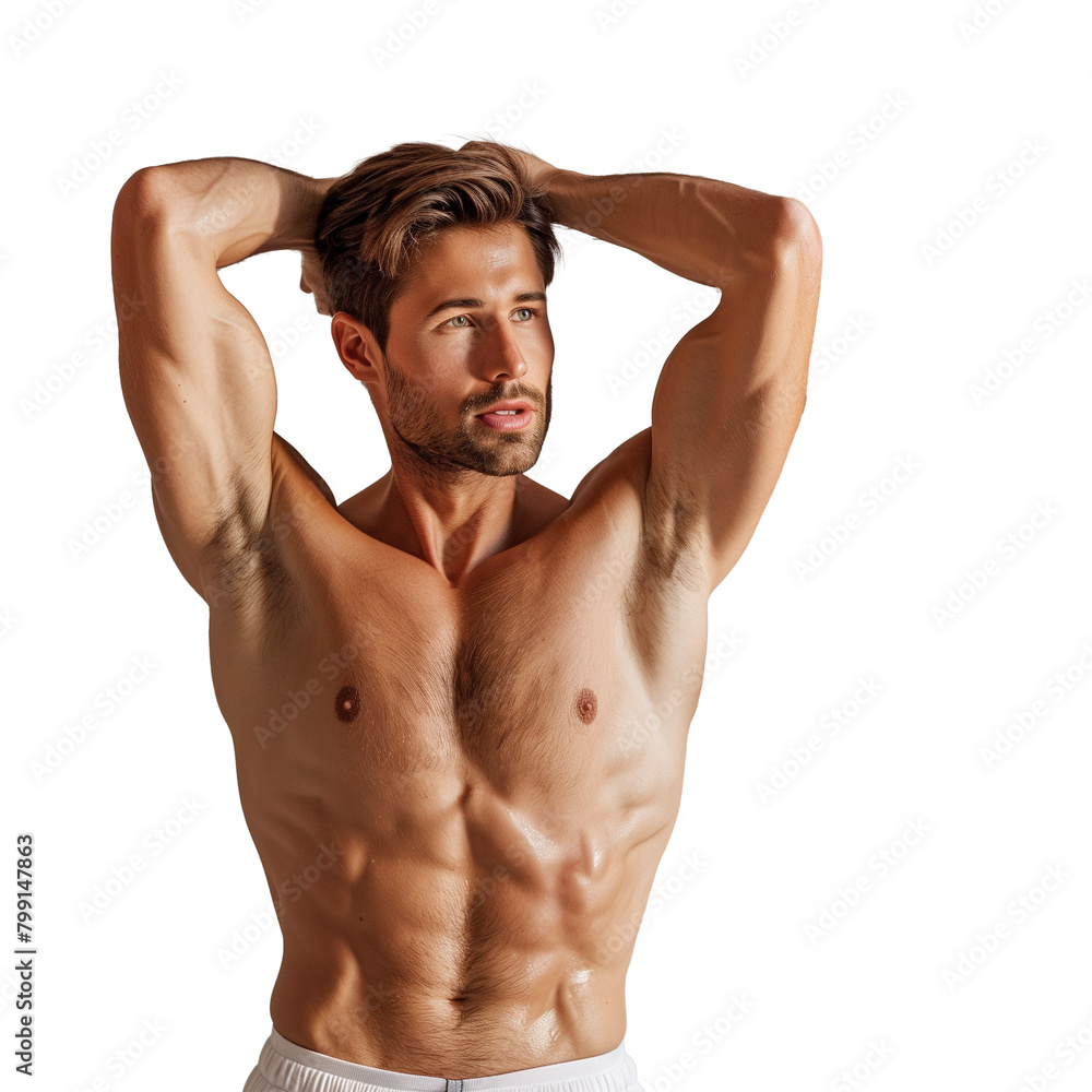shirtless male body armpit model man, body building bicep strength ...