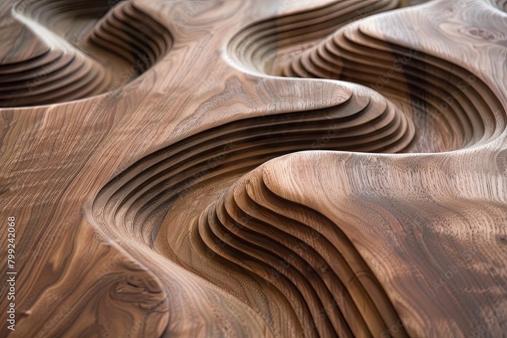 Wood and Tree Patterns: Waves and Loops in Walnut Wood Grain Detail ...