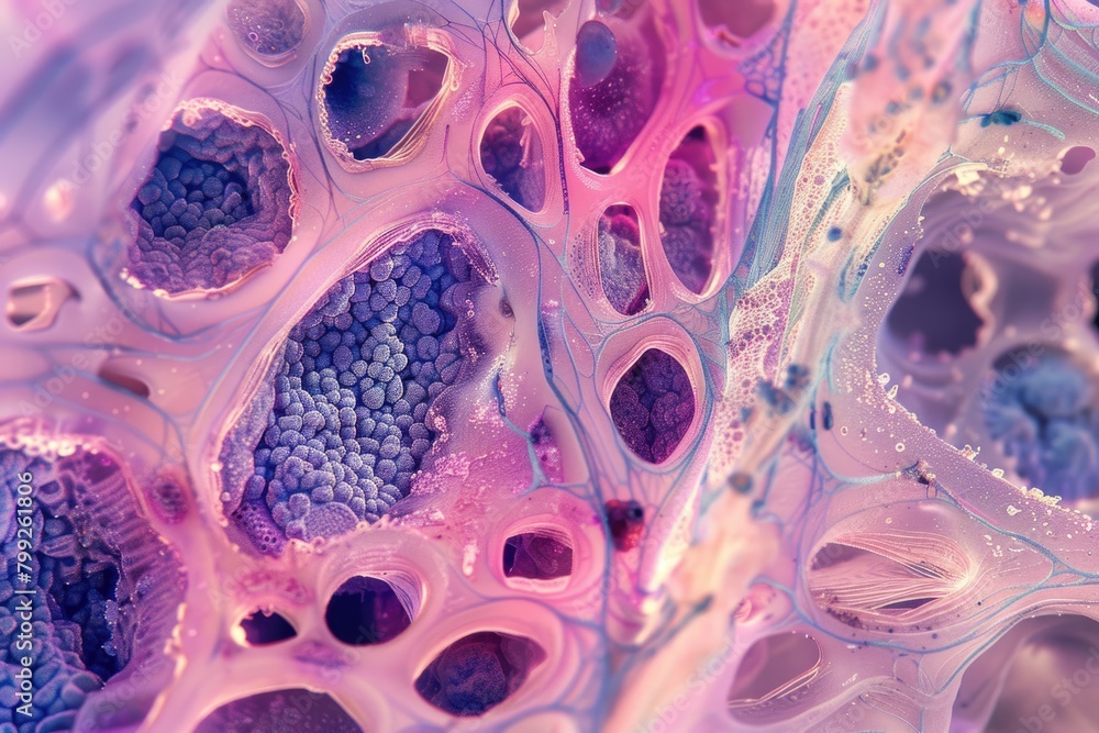 Human Compact Bone Tissue Histology under Microscope View for Medical ...