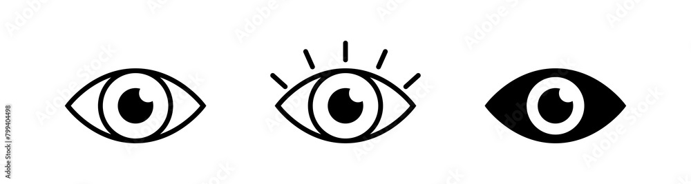 eye icon set. eyesight symbol , eye, view, vision icons in flat style ...