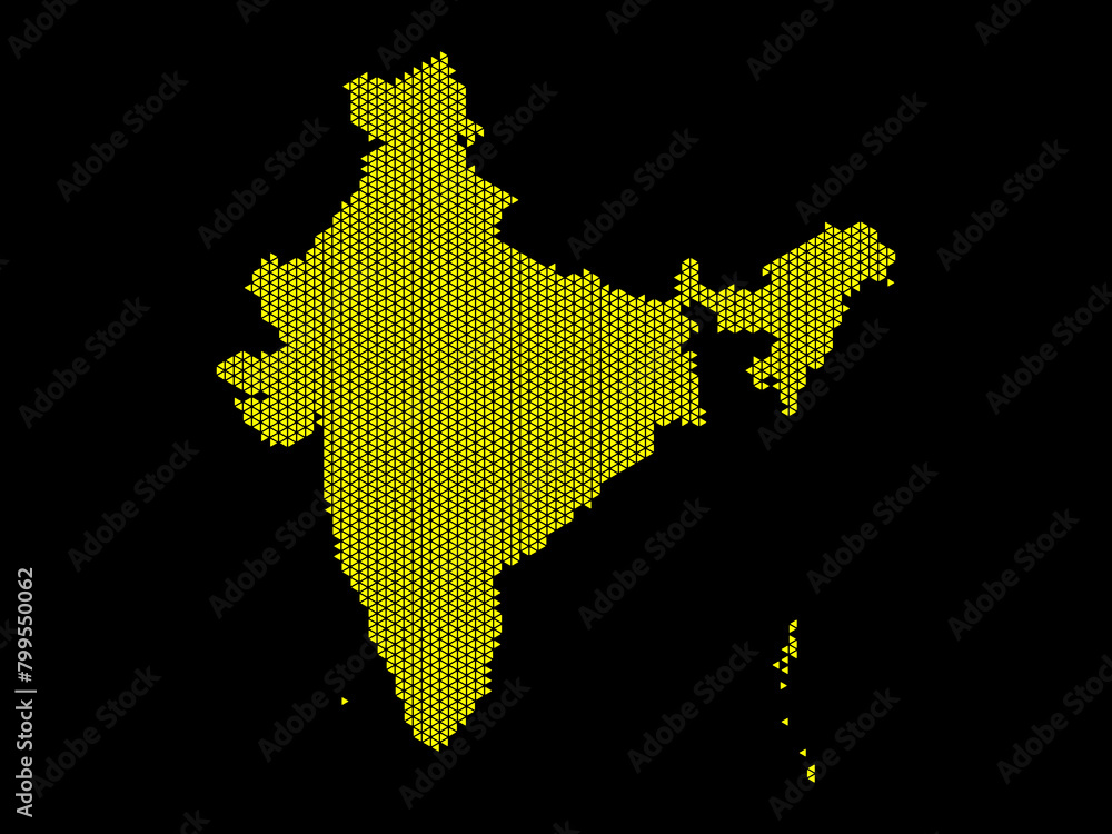 A sketching style of the map India. An abstract image for a ...