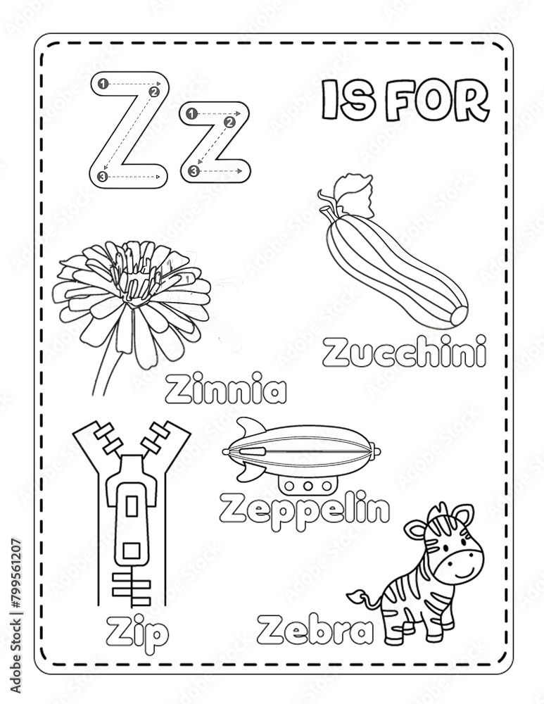 Alphabet Z Coloring Pages,ABC Alphabet Coloring Pages for Kids ...