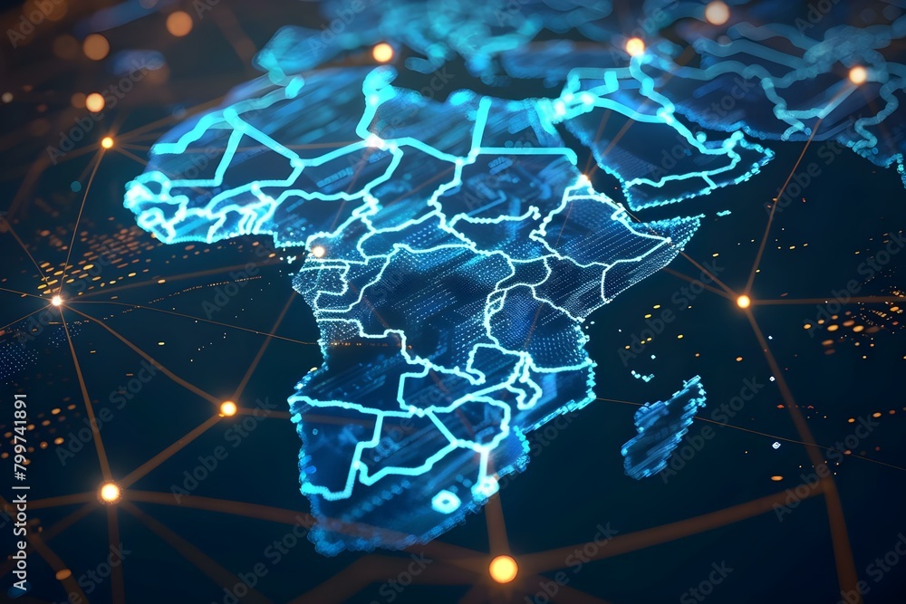 Blockchain network growing across Africas map advancing digital ...