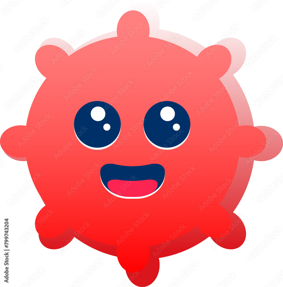 Cute smiling emoji. Happy face. illustration. Abstract kawaii cute ...