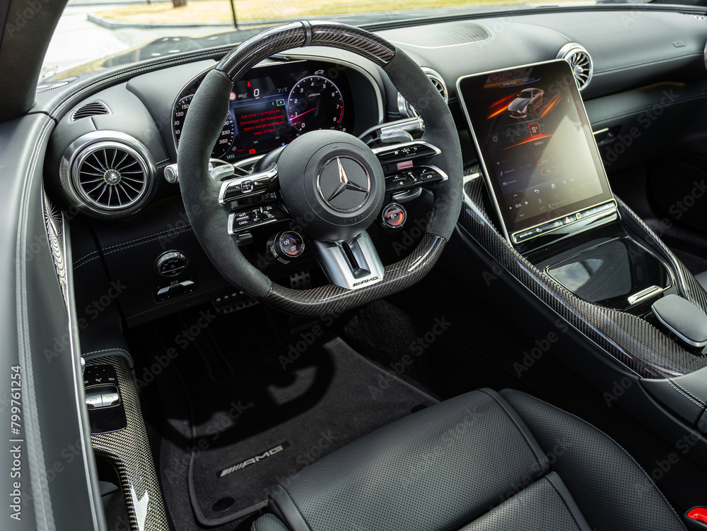Novosibirsk, Russia - April 23, 2024 : silver Mercedes-Benz AMG GT 63 S ...