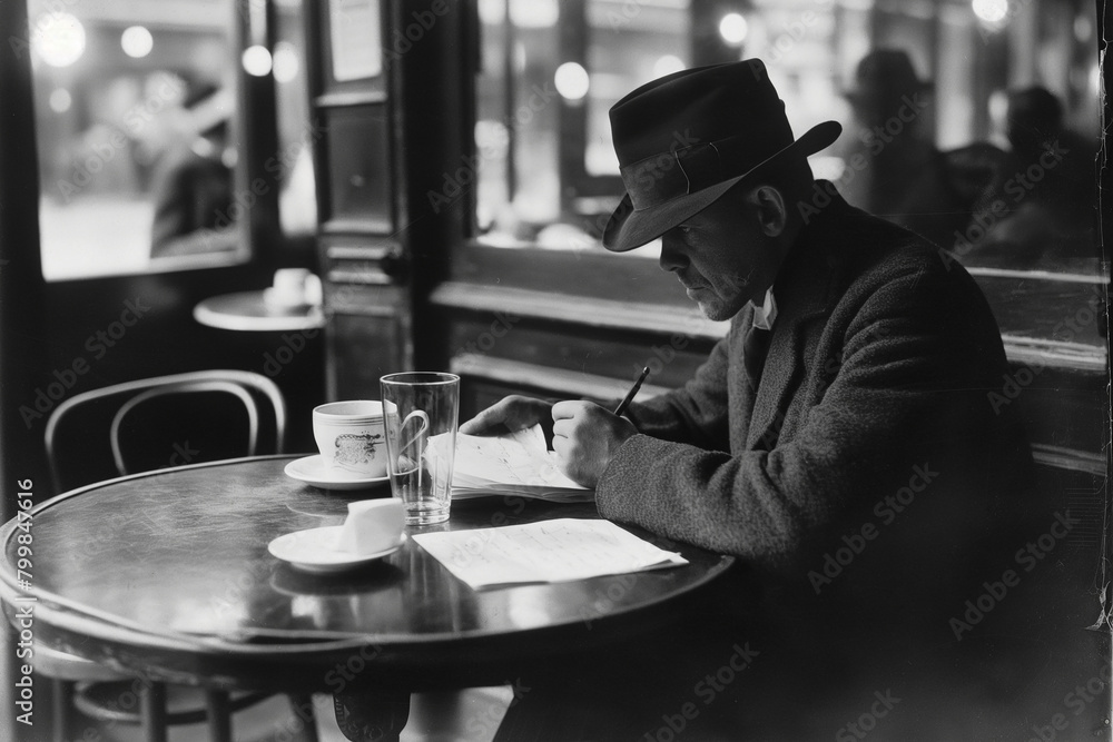 A 1920s-style black-and-white photo that looks like it was taken of a ...