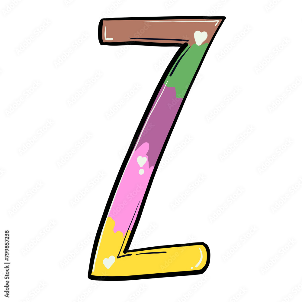 Letter Z Colorful Scripted handwriting font styled graphic design PNG ...